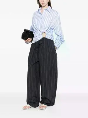 Sportmax Striped Twist-detail Shirt - Blue