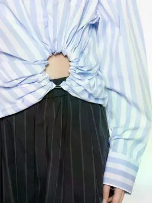 Sportmax Striped Twist-detail Shirt - Blue