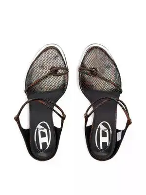 DIESEL® D-diam's Thin Cord Sandals In Croc-effect Leather