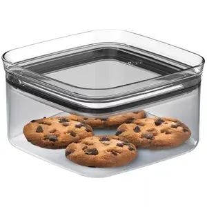 OU Airtight Stackable Food Storage Container With Leak Proof Lid - Clear