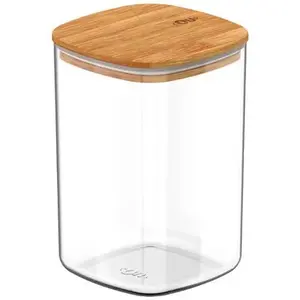 OU Stackable Airtight Food Storage Container With Wood Lid - Clear