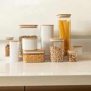 OU Stackable Airtight Food Storage Container With Wood Lid