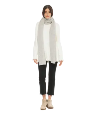 MONTICELLI CASHMERE Pure Cashmere Wrap Scarf - Light Grey