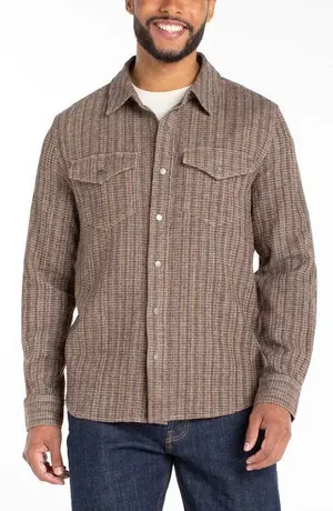 LIVERPOOL Stripe Cotton & Linen Overshirt