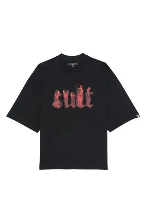 CULT OF INDIVIDUALITY Fire Oversize Graphic T-shirt