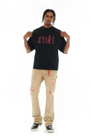 CULT OF INDIVIDUALITY Fire Oversize Graphic T-shirt