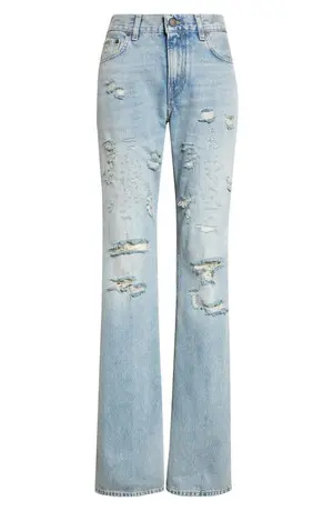 HAIKURE Flora Distressed Flared Jeans