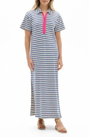 HATLEY Striped Cotton Blend Shirt Dress - Whisper White