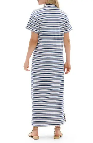 HATLEY Striped Cotton Blend Shirt Dress - Whisper White