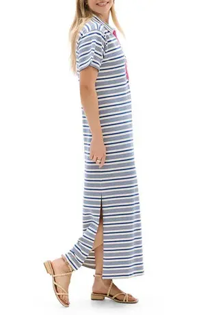 HATLEY Striped Cotton Blend Shirt Dress - Whisper White