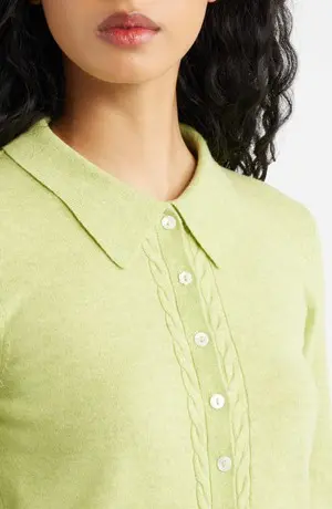 DAMSON MADDER Voula Cable Polo Cardigan