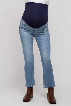 PINKBLUSH Distressed Crop Maternity Jeans