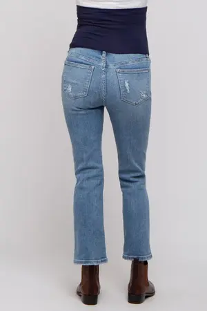 PINKBLUSH Distressed Crop Maternity Jeans
