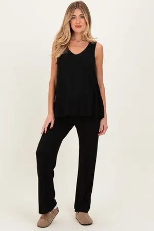 PINKBLUSH Rib Knit Tank And Pant Set