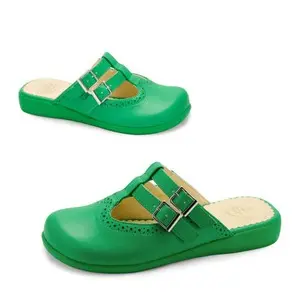 HOT CHOCOLATE DESIGN Mary Jane Clogs With Buckle Straps And Perforated Detailing