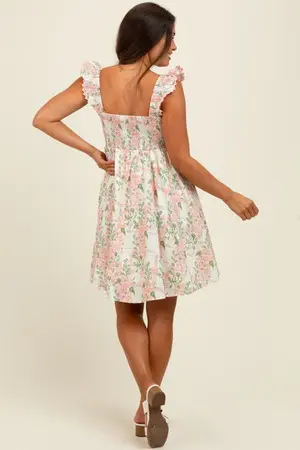 PINKBLUSH Floral Print Smocked Back Maternity Dress