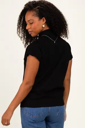 PINKBLUSH Mock Neck Knit Top