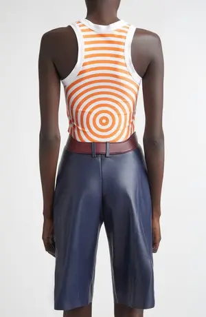 JEAN PAUL GAULTIER Spiral Print Jersey Tank