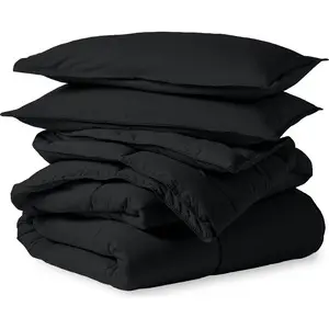 BARE HOME All-season Down Alternative Comforter Setoversized Queen - Black