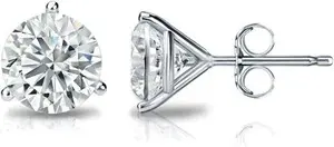 THE DIAMOND SPOT 14k Gold Lab-Grown Round Diamond Stud Earrings