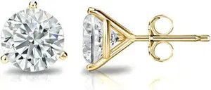 THE DIAMOND SPOT 14k Gold Lab-Grown Round Diamond Stud Earrings