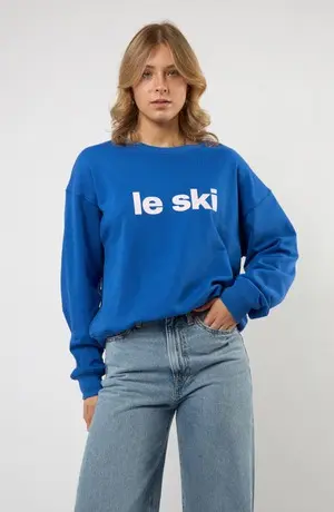 VIENS AVEC MOI Le Ski Cotton Graphic Sweatshirt