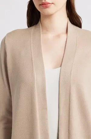 Anne Klein Chatham Open Front Cardigan - Latte
