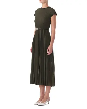 JASON WU Chiffon Fit And Flare Pleated Dress