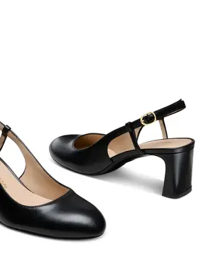 STUART WEITZMAN Babette Leather Mary Jane Slingback Pumps