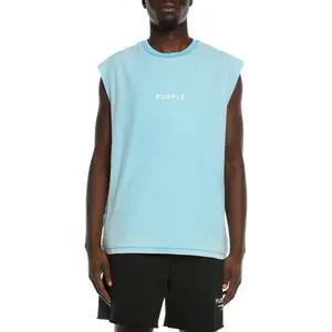 PURPLE BRAND Cotton Graphic Logo Muscle Tank