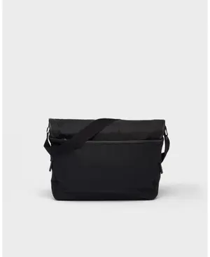 Prada Re-nylon And Saffiano Leather Shoulder Bag - Black