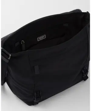 Prada Re-nylon And Saffiano Leather Shoulder Bag - Black