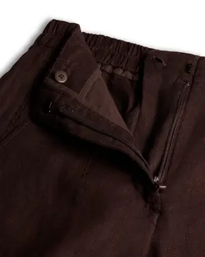 Whistles Linen Barrel Leg Trousers - Brown
