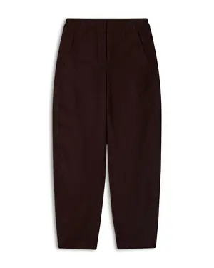 Whistles Linen Barrel Leg Trousers - Brown