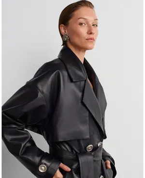ACARIA STUDIO Journey Leather Trench Coat