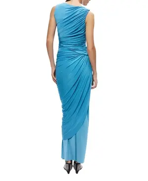 NOCTURNE Sleeveless Draped Maxi Dress - Turquoise
