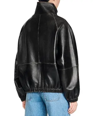 Sandro Jordan Distressed Leather Jacket