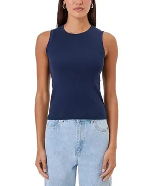 Goldie LeWinter Brie Sleeveless Shell Top - Navy