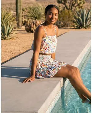 CHANGE OF SCENERY Devon Tiered Mini Skirt - Wildflower Patch