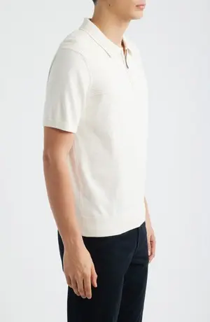Bugatchi Quarter Zip Cotton Blend Polo Sweater