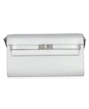Hermès Kelly Wallet To Go Leather Handbag - Silver