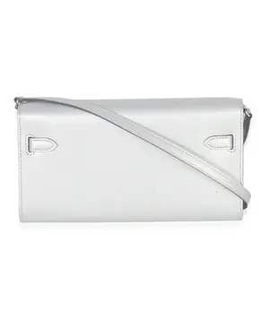 Hermès Kelly Wallet To Go Leather Handbag - Silver