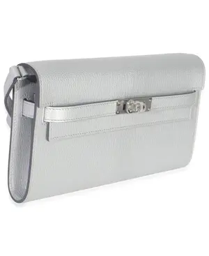 Hermès Kelly Wallet To Go Leather Handbag - Silver