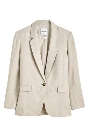 Madewell The Mercer Linen Relaxed Blazer - Oat