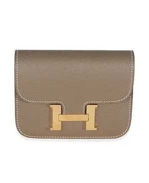 Hermès Constance Slim Wallet Leather Handbag Grey