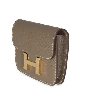 Hermès Constance Slim Wallet Leather Handbag - Grey