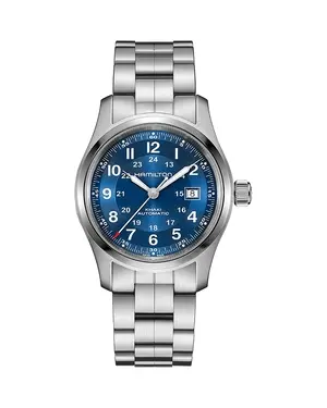 Hamilton Khaki Field Date Automatic Watch - Blue/silver