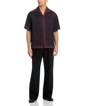 Hugo Espino Oversized Fit Paisley Shirt - Open Brown