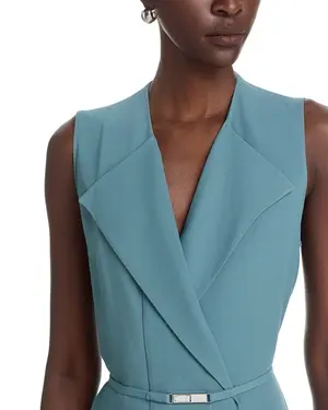 BOSS Dimosa Wing Lapel Wrap Dress - Reef