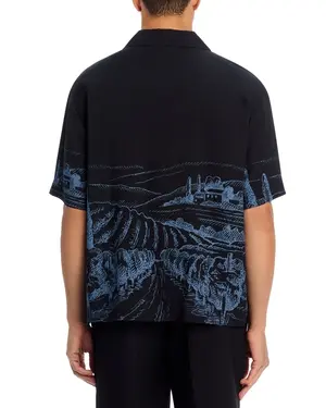 Hugo Espino Landscape Graphic Short Sleeve Shirt - Black